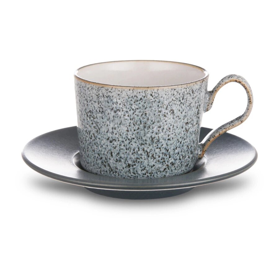 Чашка чайная с блюдцем Denby Студио Грэй 260 мл, керамика жаропрочная