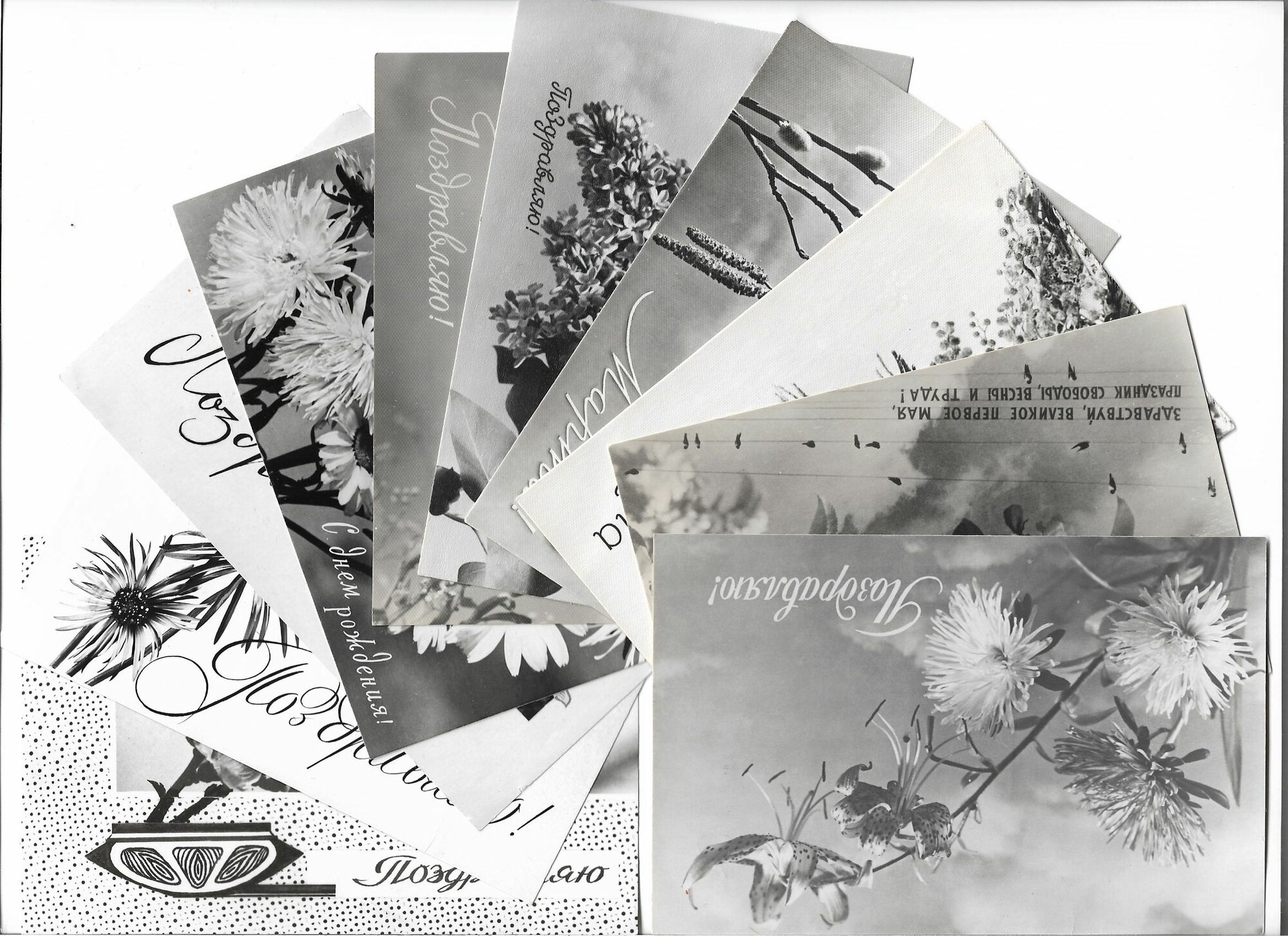 Набор поздравительных малотиражных фотооткрыток СССР.1962-1968 годов. Чистые 10 штук.