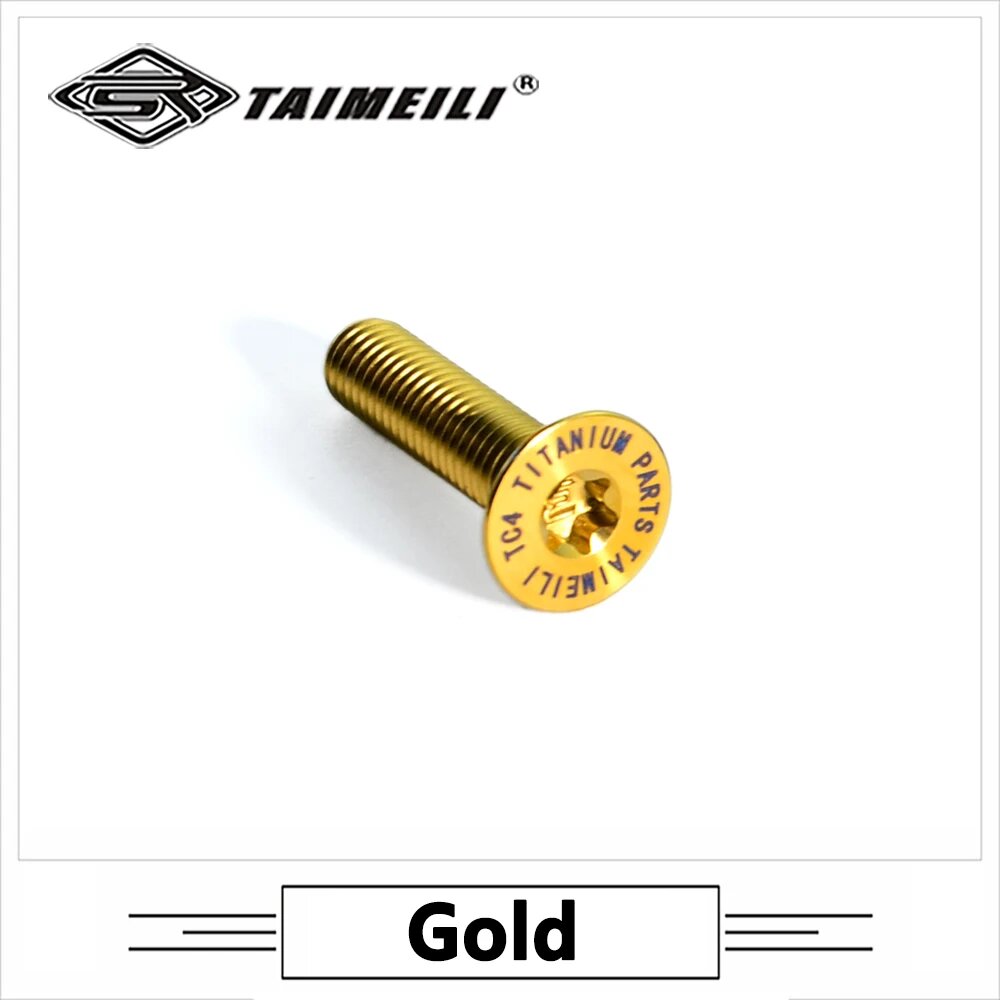 TAIMEILI Винт с потайной головкой из титанового сплава T2 Torx m8x20-45 мм Золотой, M8x20mm