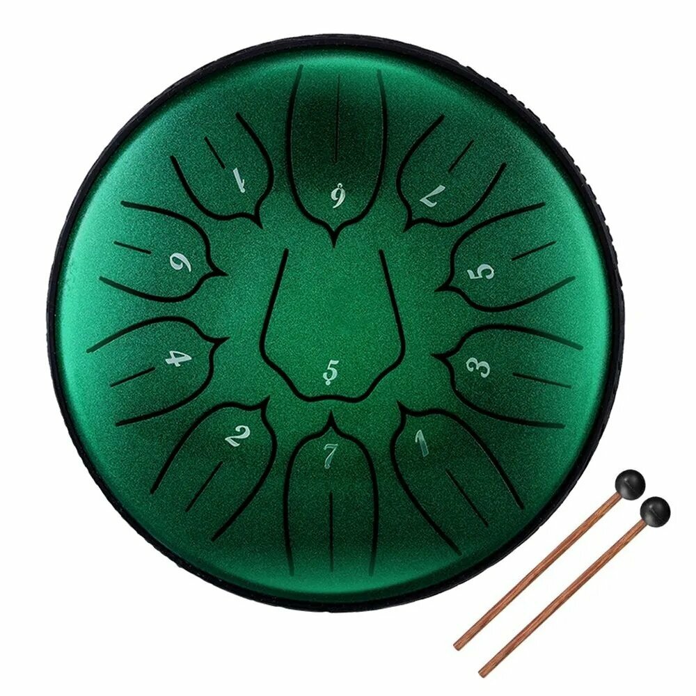 Combuy 6-дюймовый 11-тоновый стальной язычковый барабан D-Key Hand Pan Drums с барабанными палочками Ударные музыкальные инструменты
