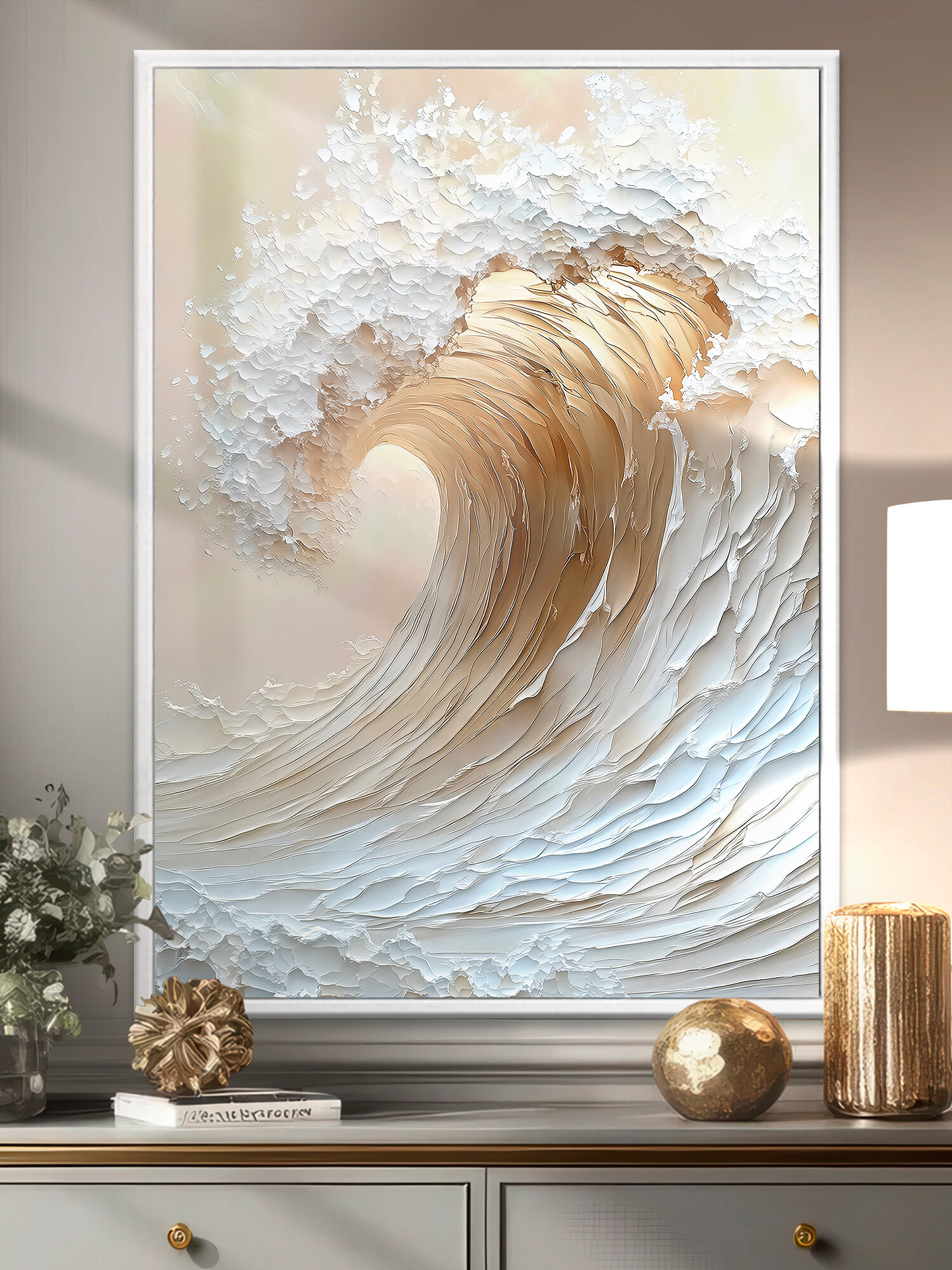 Картина "В сердце волны" 61х81 см - интерьерная картина в раме, вертикальная, на бумаге Арт Хаус