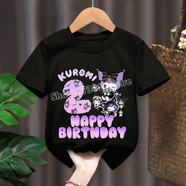 Футболки Coollomi для девочек, милые топы для детей с номерами от 1 до 10, костюмы на день рождения, летние футболки с короткими рукавами, подарки, Размер: 120 см