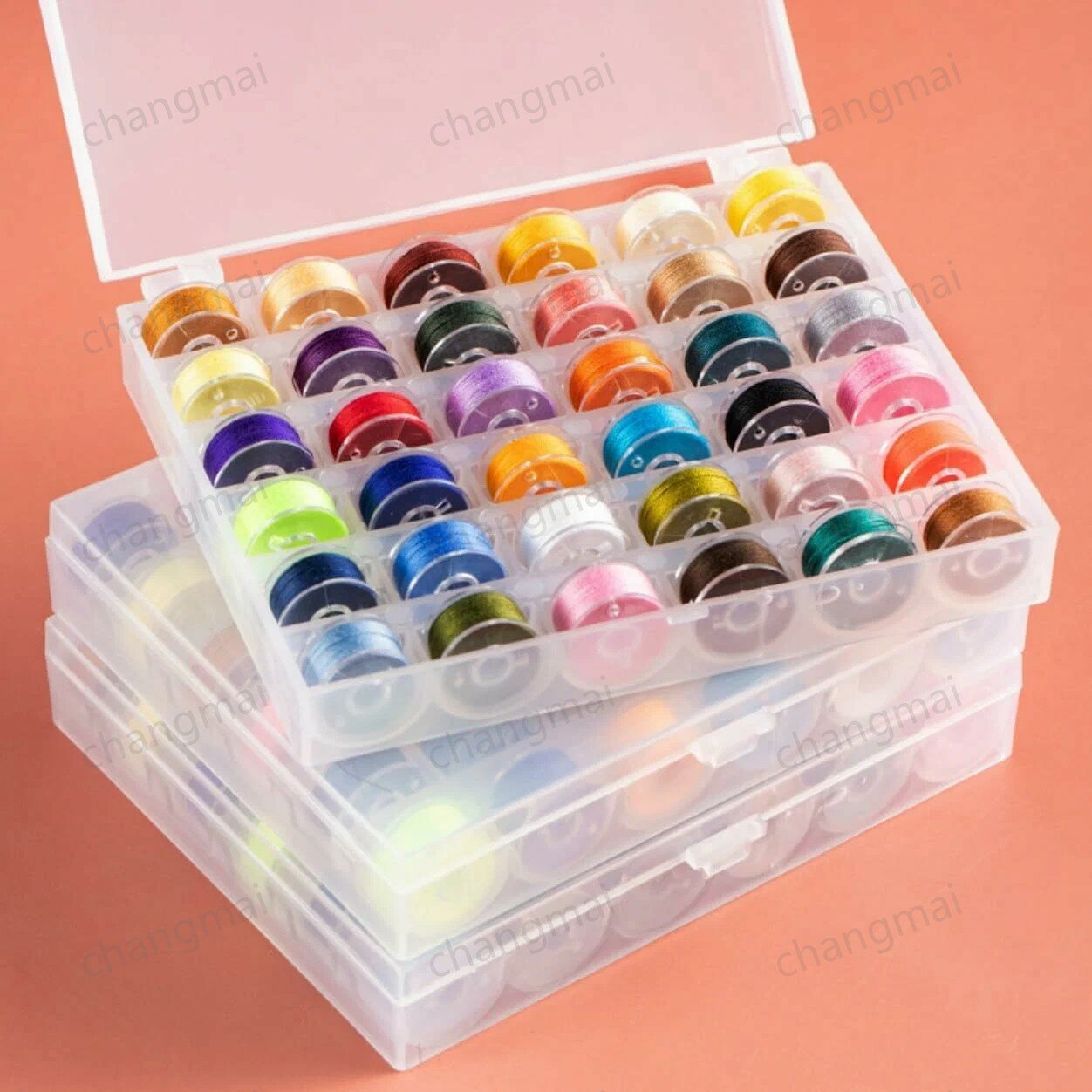 Набор цветных швейных ниток с пластиковыми коробочками для хранения, 36 цветов