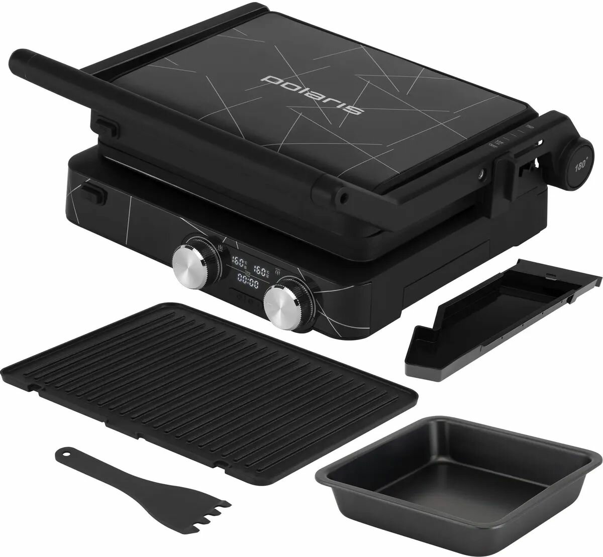 Электрогриль Polaris PGP 2502, черный и черный