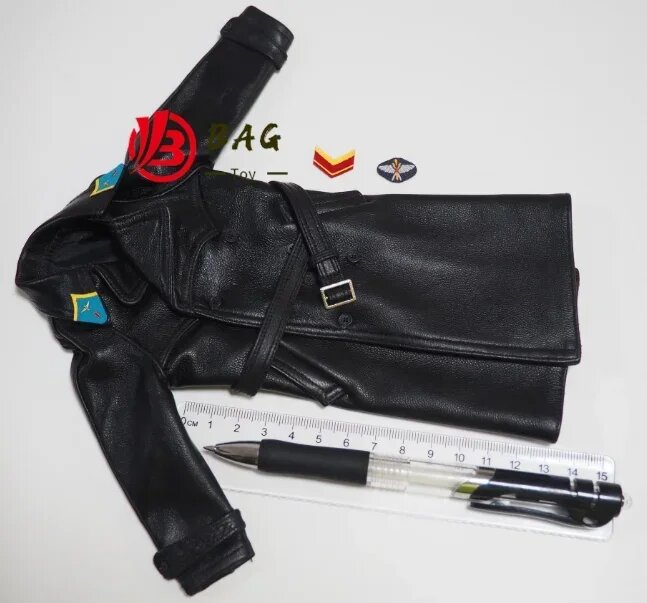 Фигурки 1/6 AL100041 Советский пилот новые запчасти Черный, Leather coat