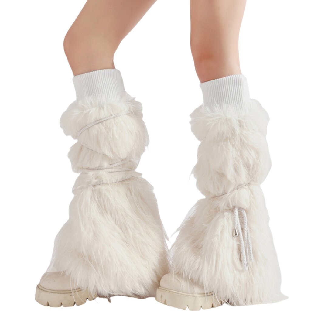 Женские Зимние Теплые Ребристые Манжеты, Гетры, Бинты, Пушистые Плюшевые Манжеты Для Ботинок, Носки