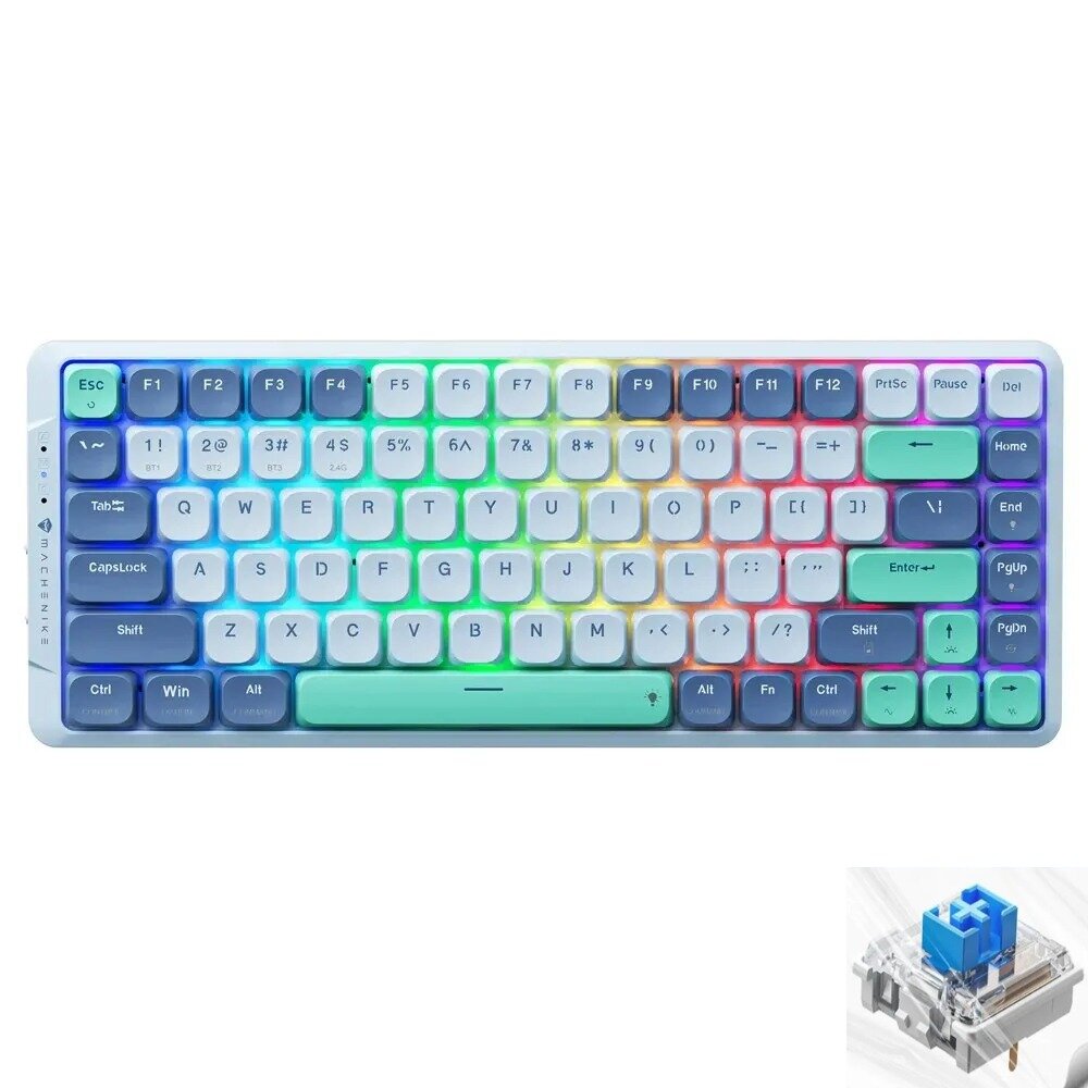 Machenike Air50-B84W Трехрежимная Механическая Клавиатура С 75%-ной RGB-подсветкой С Возможностью Горячей Замены