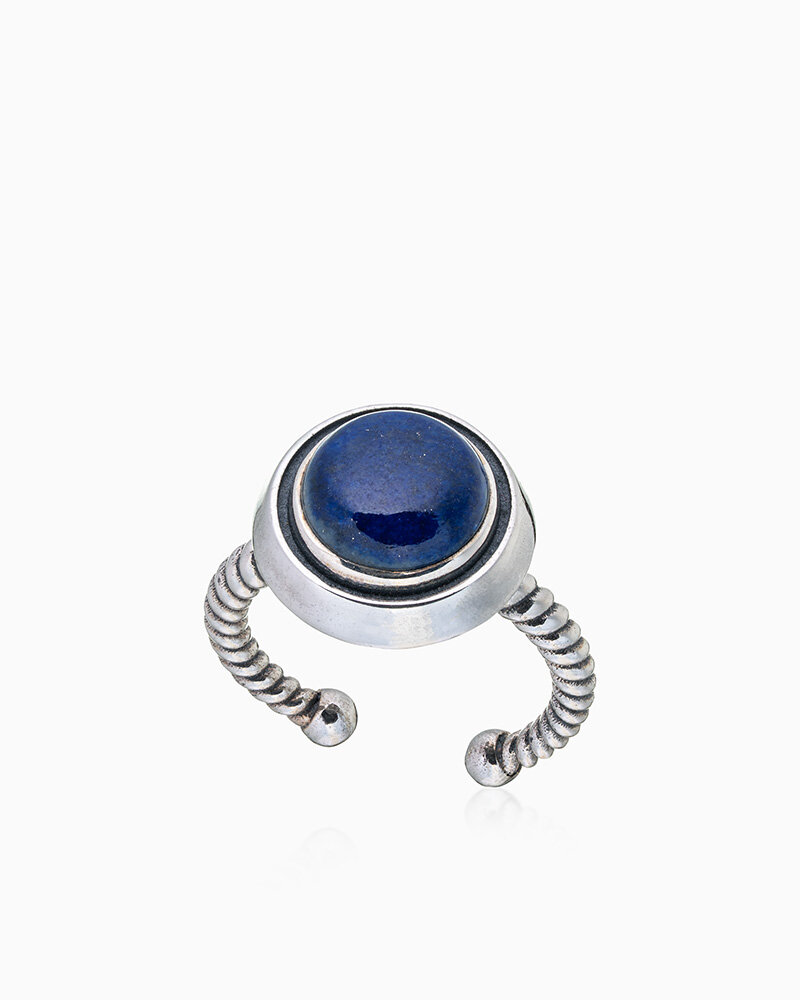 Кольцо, серебро, 925 проба, лазурит