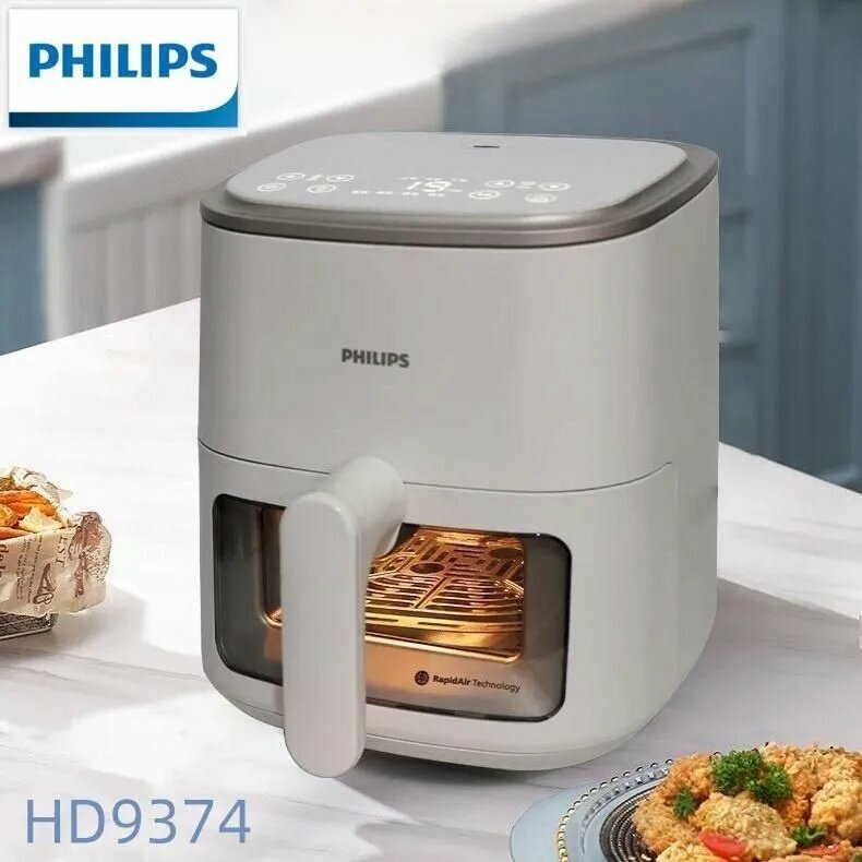 Philips Аэрогриль HDHD9374 Airfryer, белый, бежевый