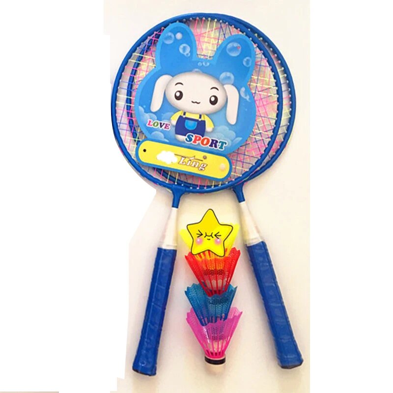 Детская ракетка для бадминтона с интеракцией родителей и детей, защитный игровой двойной набор ракеток для бадминтона, детская игрушка с тканевой ручкой