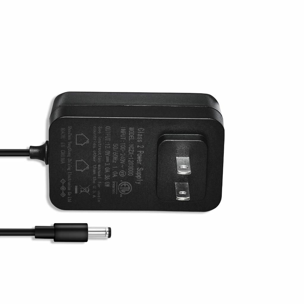 Компактный адаптер питания 36W DC12V3A с разъемом 5.5x2.5mm, огнестойкий дизайн, кабель 1.2M, ДК 5,5х2,5 - 24V1.5A