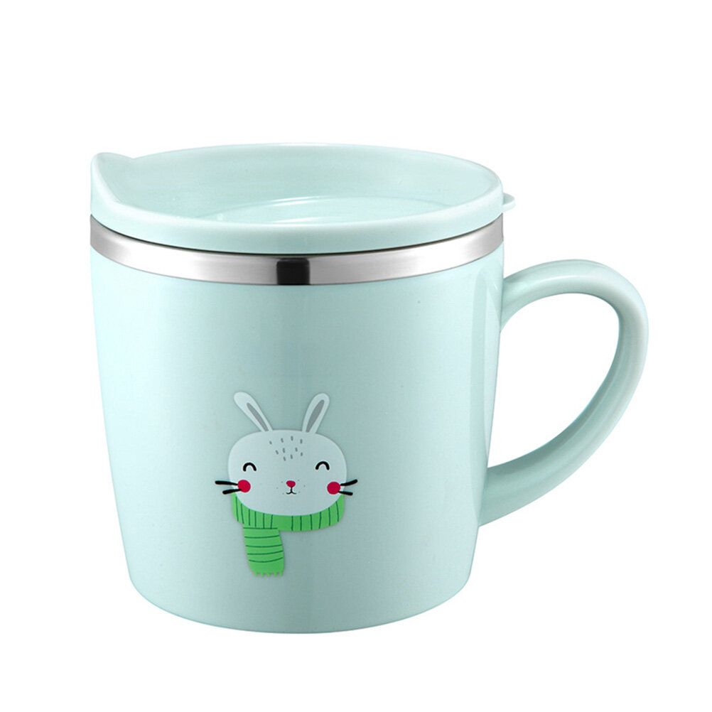 Детская кружка-непроливайка для молока из нержавеющей стали с крышкой и трубочкой