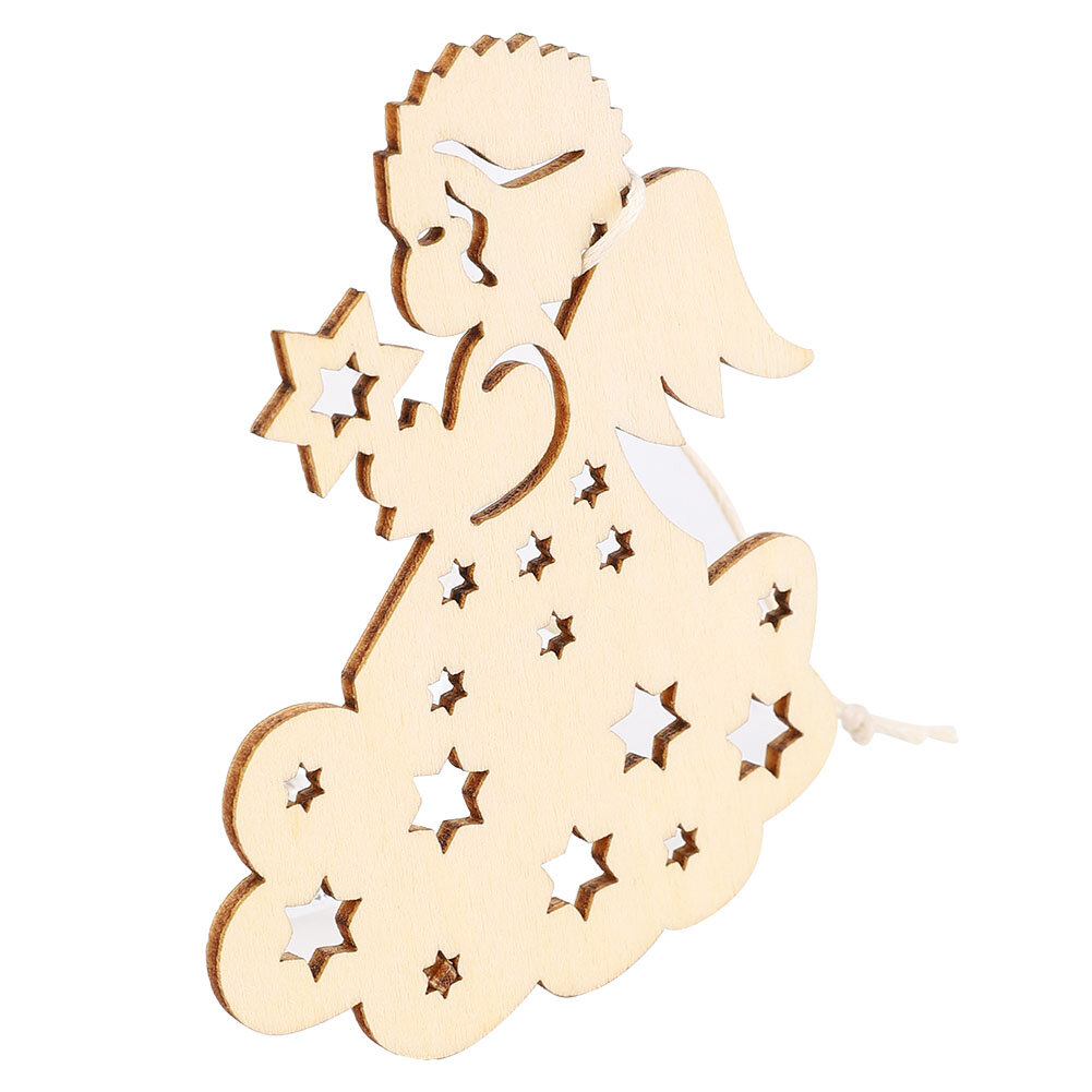 20 шт. Деревянные Подвески Ажурные Ангелы Украшения Праздник DIY Подарки