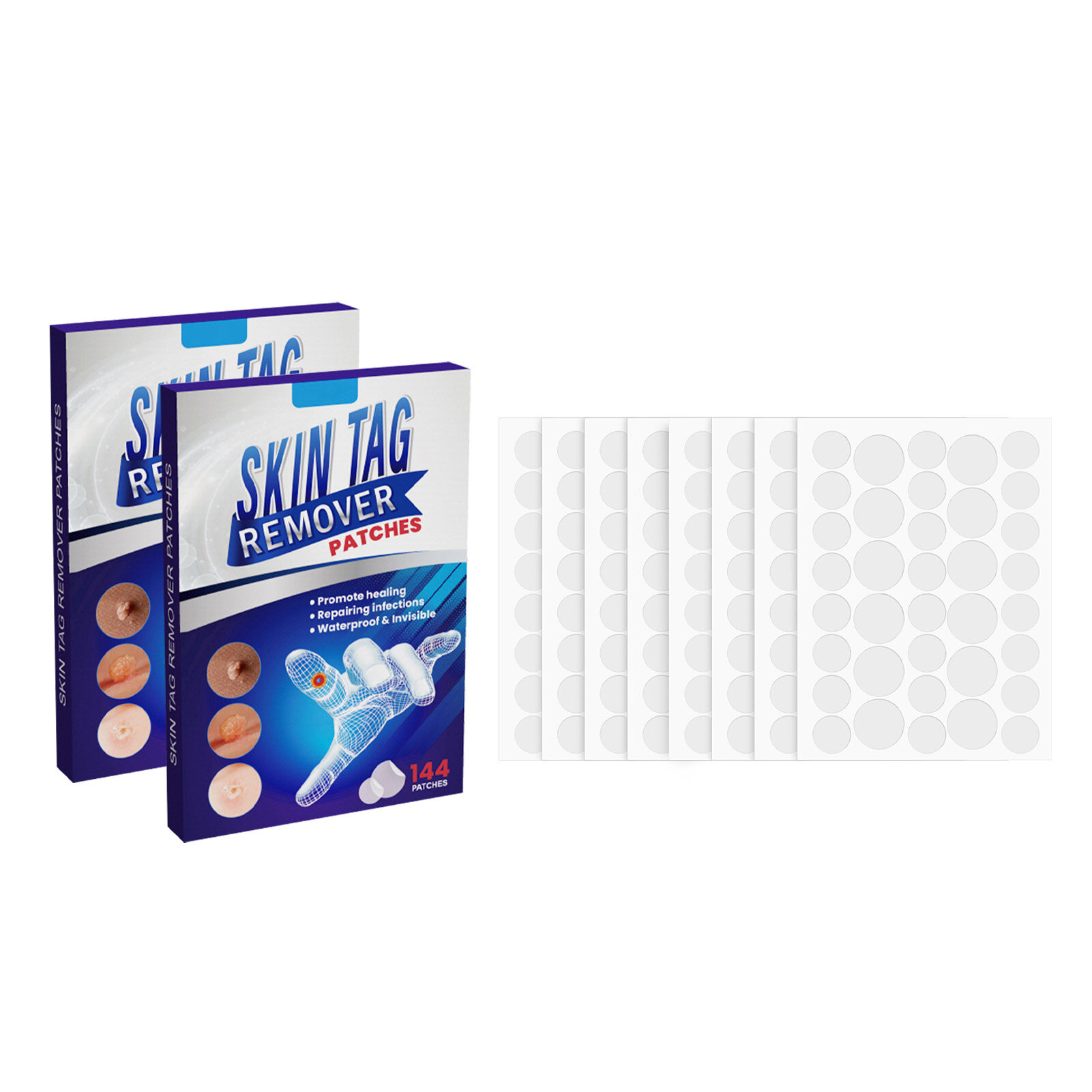 Гидрогелевые патчи Skin Tag, ультратонкие, круглые, точечные, для рук и ног, прозрачные