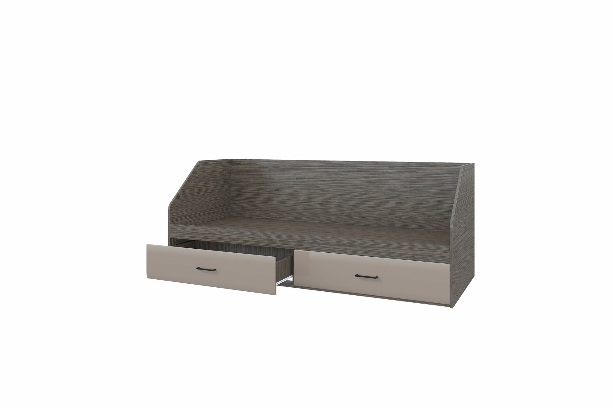Кровать Ненси 800/2 ящика, цвет Венге/Капучино глянец спальное место 80*200 см ЛДСП для подростков и детей