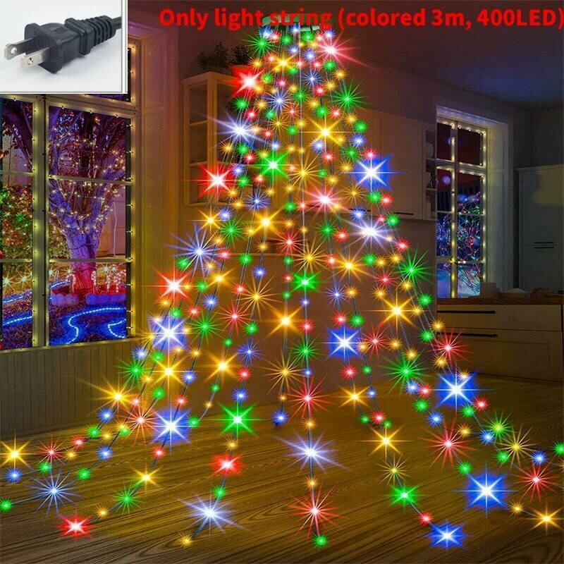 Christmas led tree top star lights with low voltage power for seasonal decor us 3m 400led