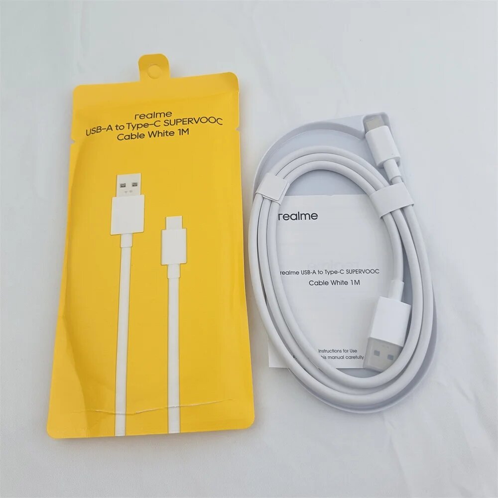 Оригинальный кабель USB-A к Type-C SuperVOOC для Realme 15 14 13 Pro GT Neo 7 SE 12A, совместимый с OPPO OnePlus