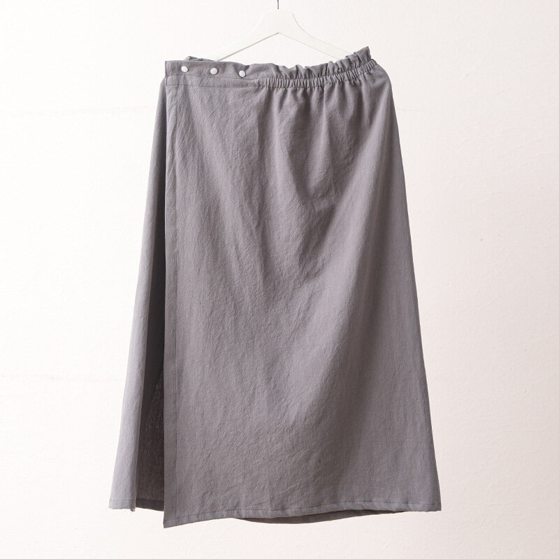 Юбка для ванной, хлопок и лен, противоскользящая, эластичная, светло-серая