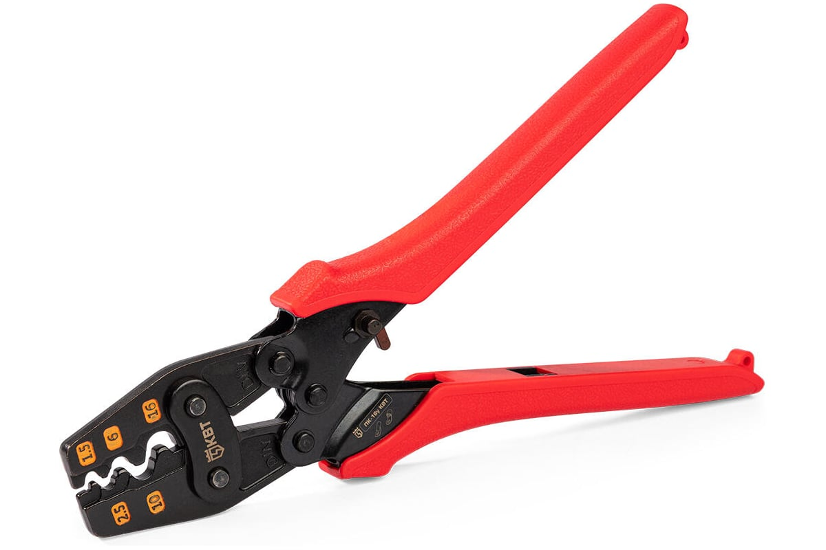 Пресс-клещи КВТ ПК-16у усиленные для опрессовки неизолированных наконечников {64702}