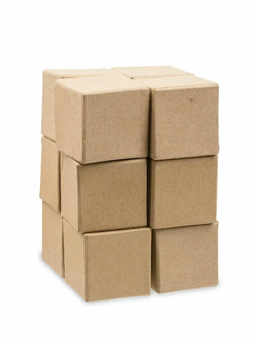 Заготовка для декорирования "Кубики" папье-маше 12 шт, 5 х 5 х 5 см .