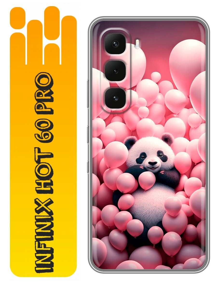 Чехол для Infinix Hot 60 Pro с принтом Панда для девочек (Инфиникс Хот 60 Про)
