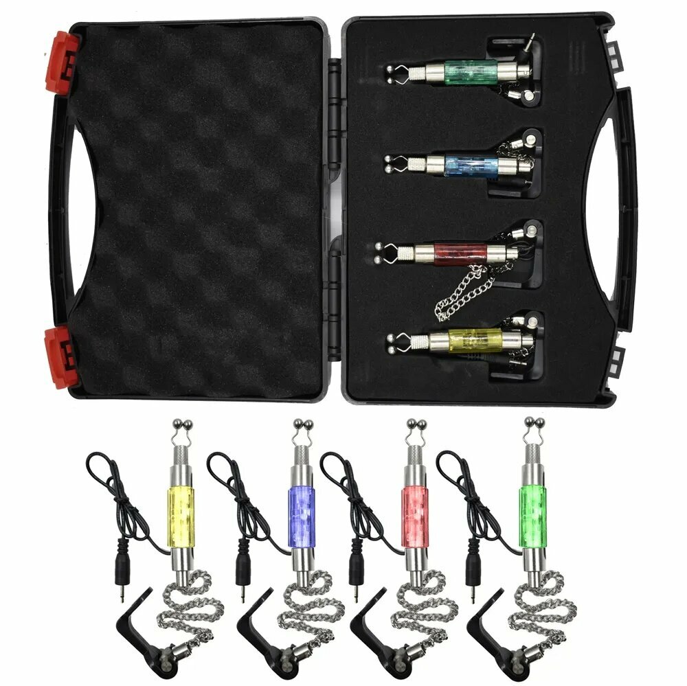 Комплект свингеров для сигнализаторов поклевки, со световой индикацией, Hoxwell HL270-4