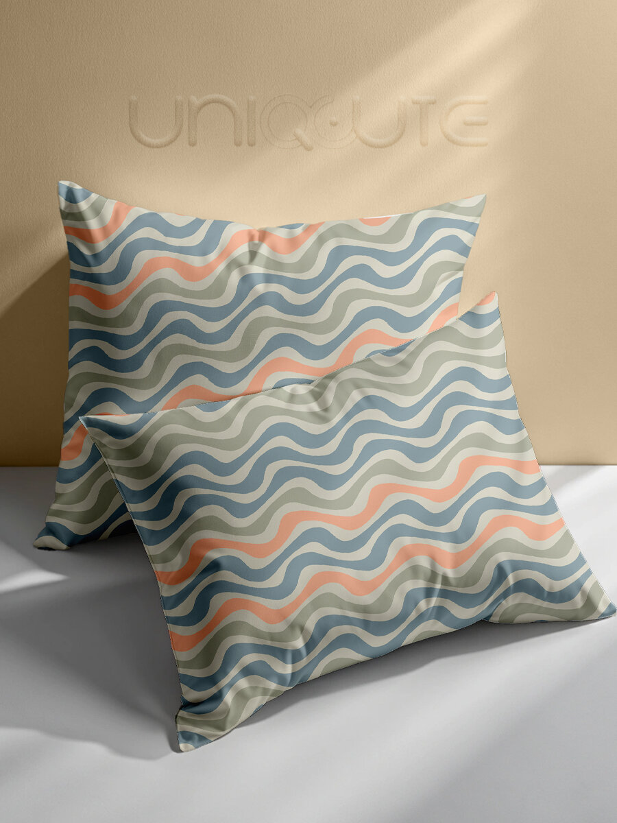 Комплект наволочек Uniqcute 50х70 см, 2 шт, Поплин, хлопок 100%, На волне