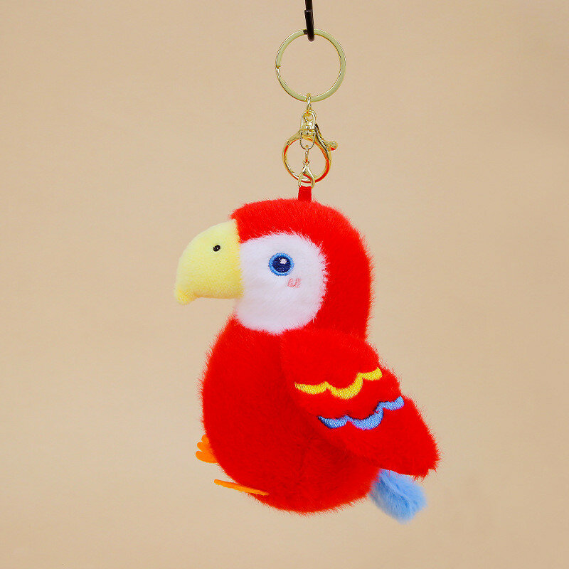 Любовная попугаи мягкая игрушка брелок подвеска с плюшевой тканью для детей подарок и коллекционеров красный