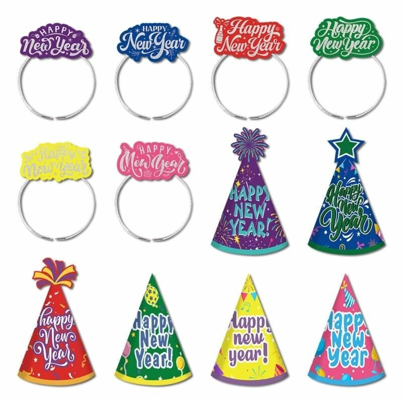 2026 Набор новогодней повязки и праздничной шляпы для детей и взрослых на дни рождения и Новый год