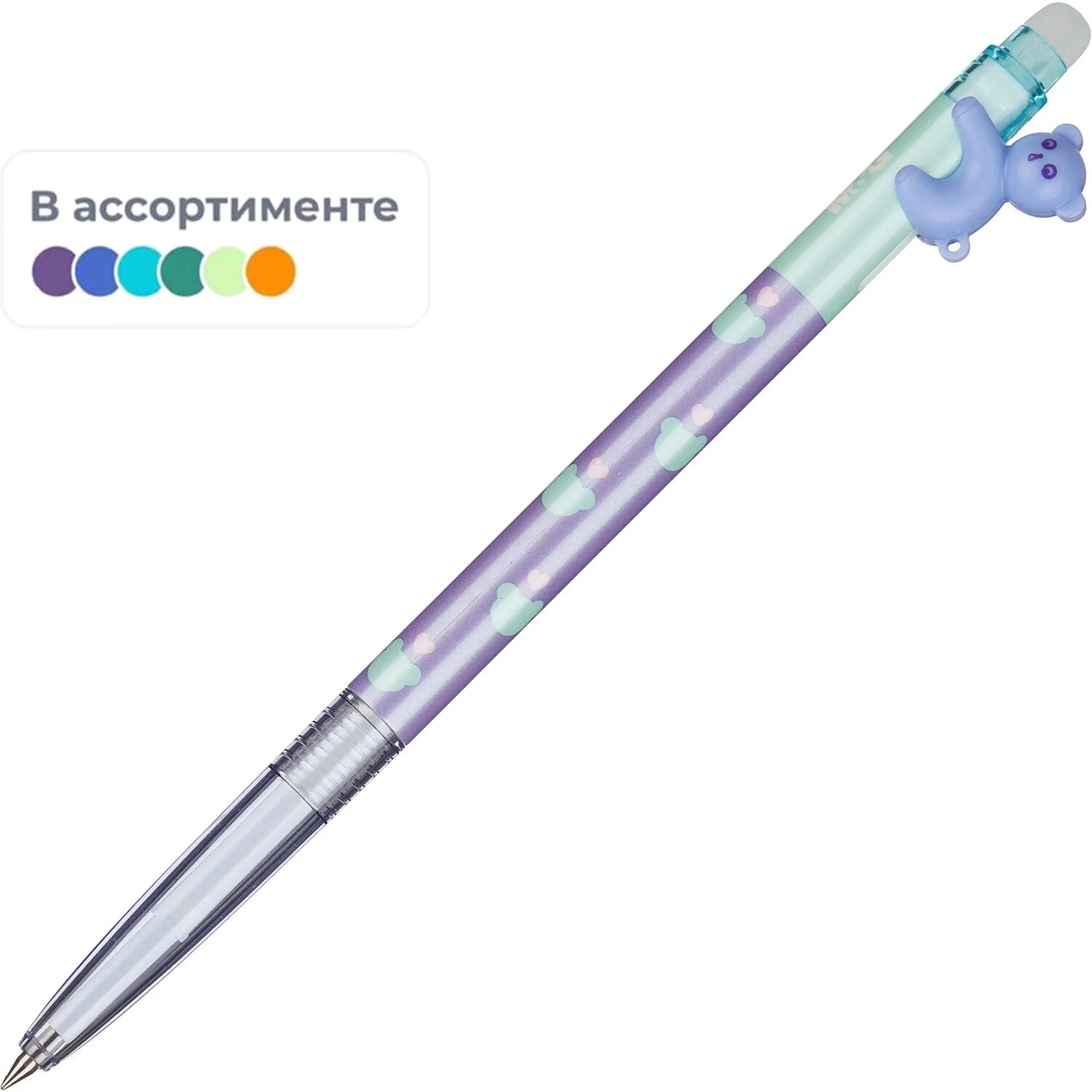 Ручка гелевая автоматическая M&G AdorablePet стир. чер в асс AKPH9572D20496C