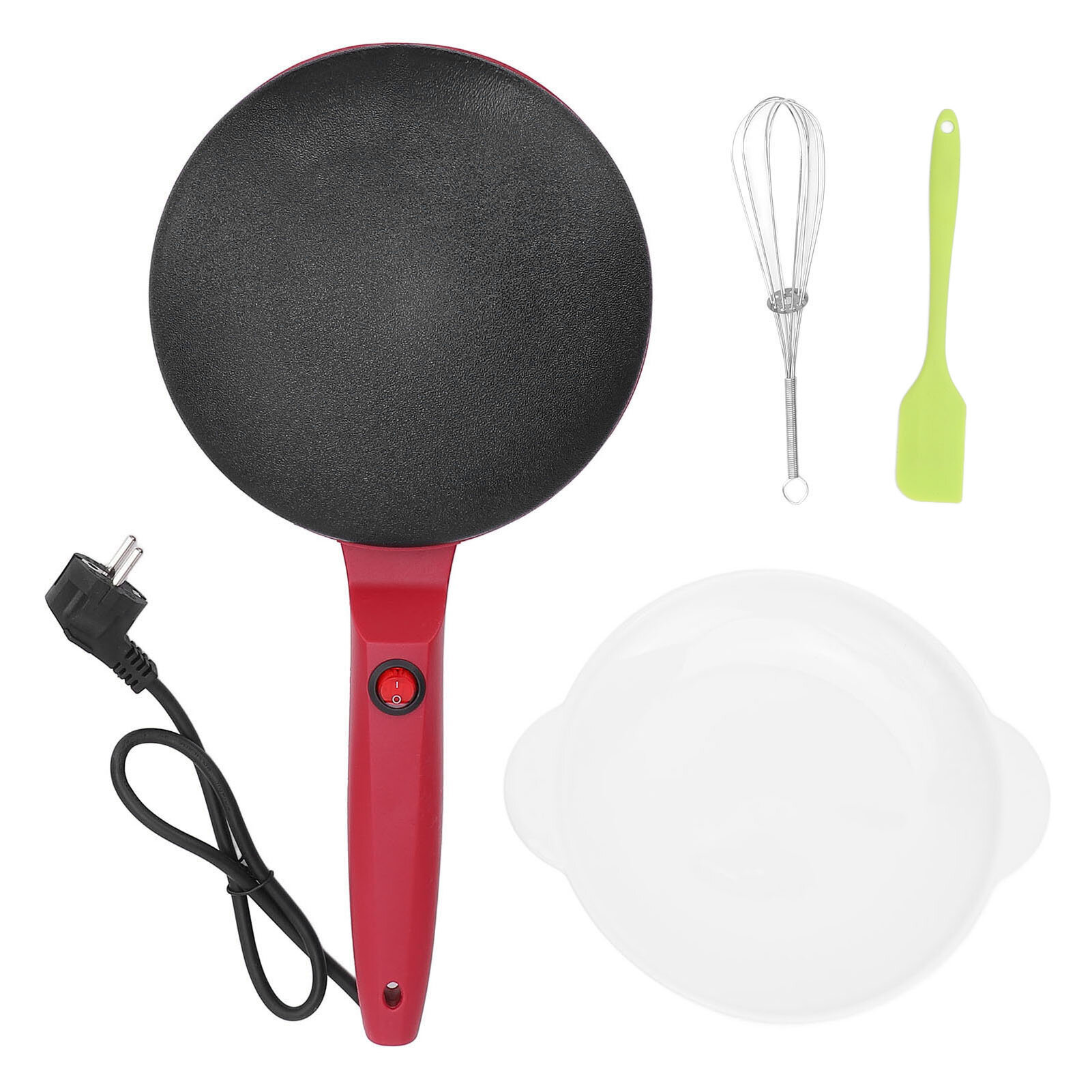 Электрическая блинница 8 дюймов с антипригарным покрытием Блинница с автоматическим контролем температуры Блинница с длинной ручкой для дома с вилкой европейского стандарта 220 В