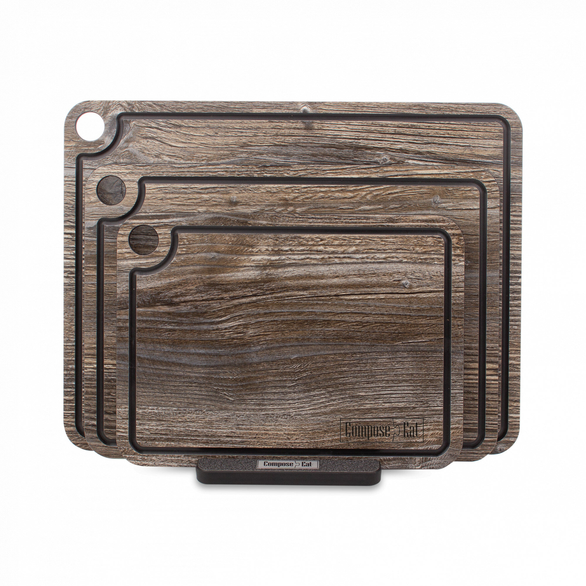 Набор разделочных досок COMPOSE EAT Elegance, 3 шт, на подставке