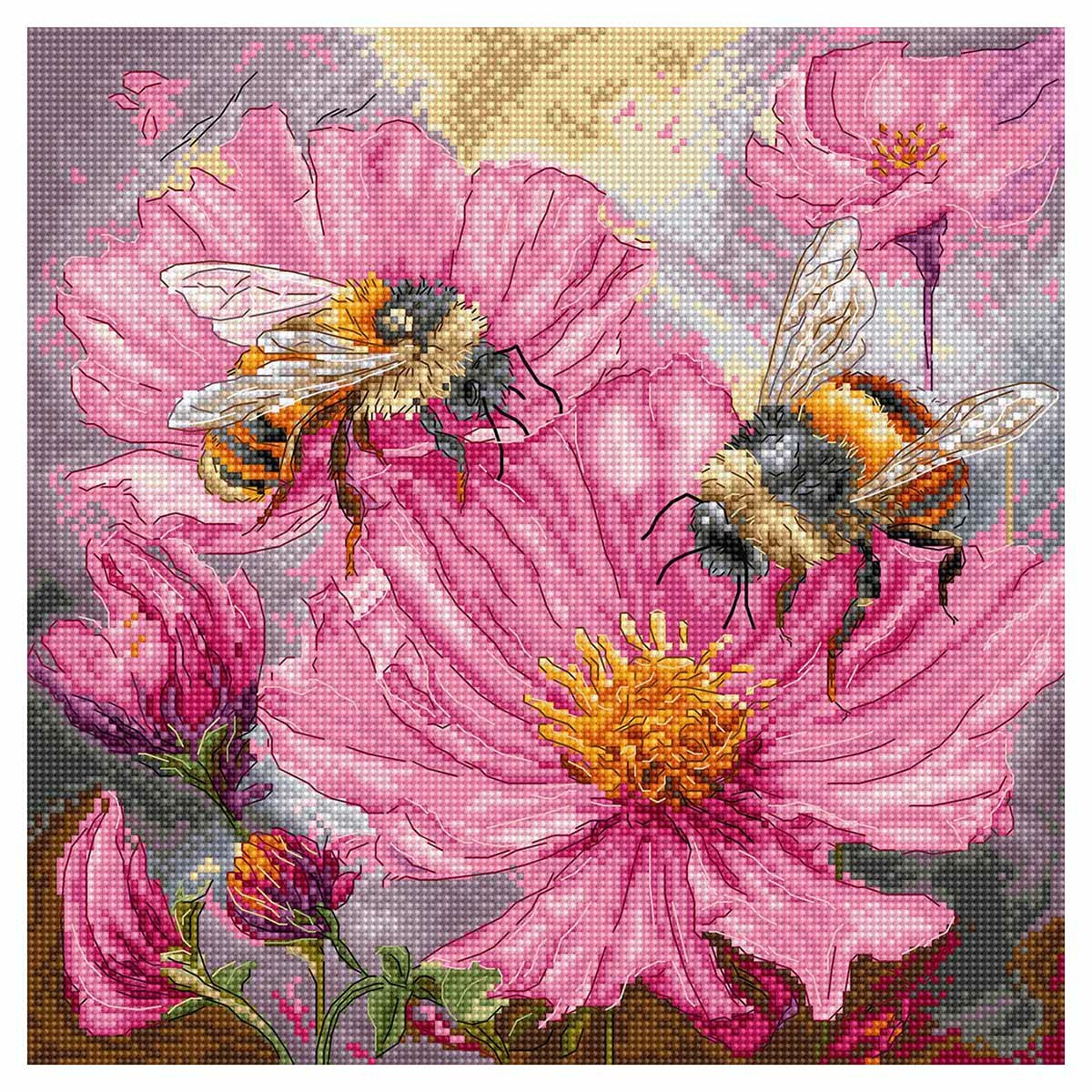 Набор для вышивания 'Медовые цветы', размер 23 х 23 см, LetiStitch