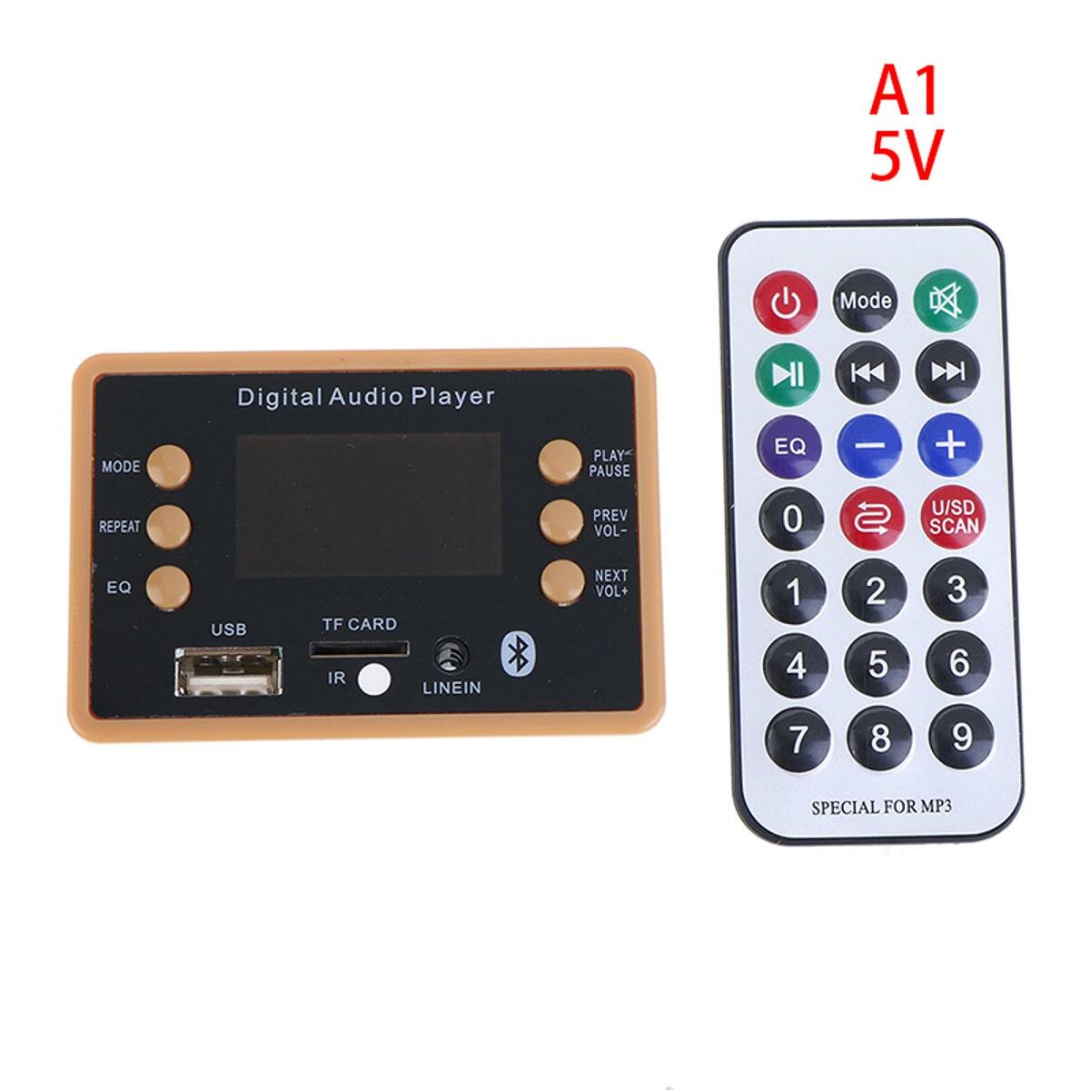 Модуль платы декодера Bluetooth 5.0 MP3 5 В 12 В Автомобильный USB MP3-плеер