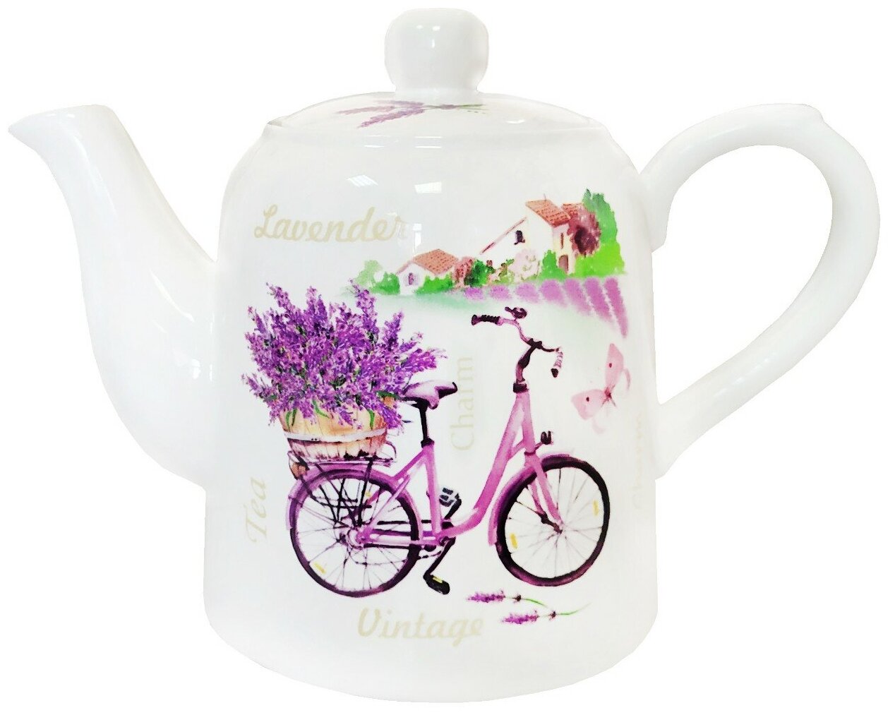 Чайник керамический ТМ "Get&Joy" - Лаванда (6667), в коробке, 700 мл.