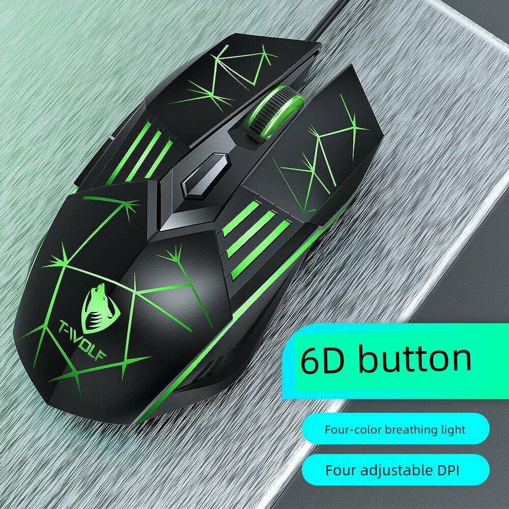 Игровая мышь T-WOLF Thunder Wolf G560 с подсветкой, механическая, проводная, USB, для компьютера и ноутбука G560 Звезда