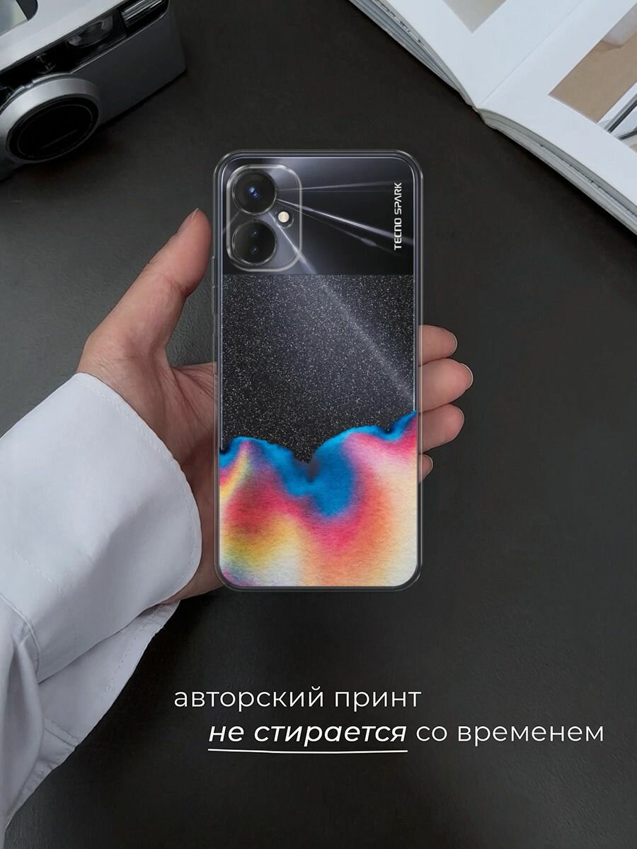 Чехол на Tecno Spark 9 Pro / Техно Спарк 9 Про с принтом Акварельное сочетание, прозрачный — фото 1