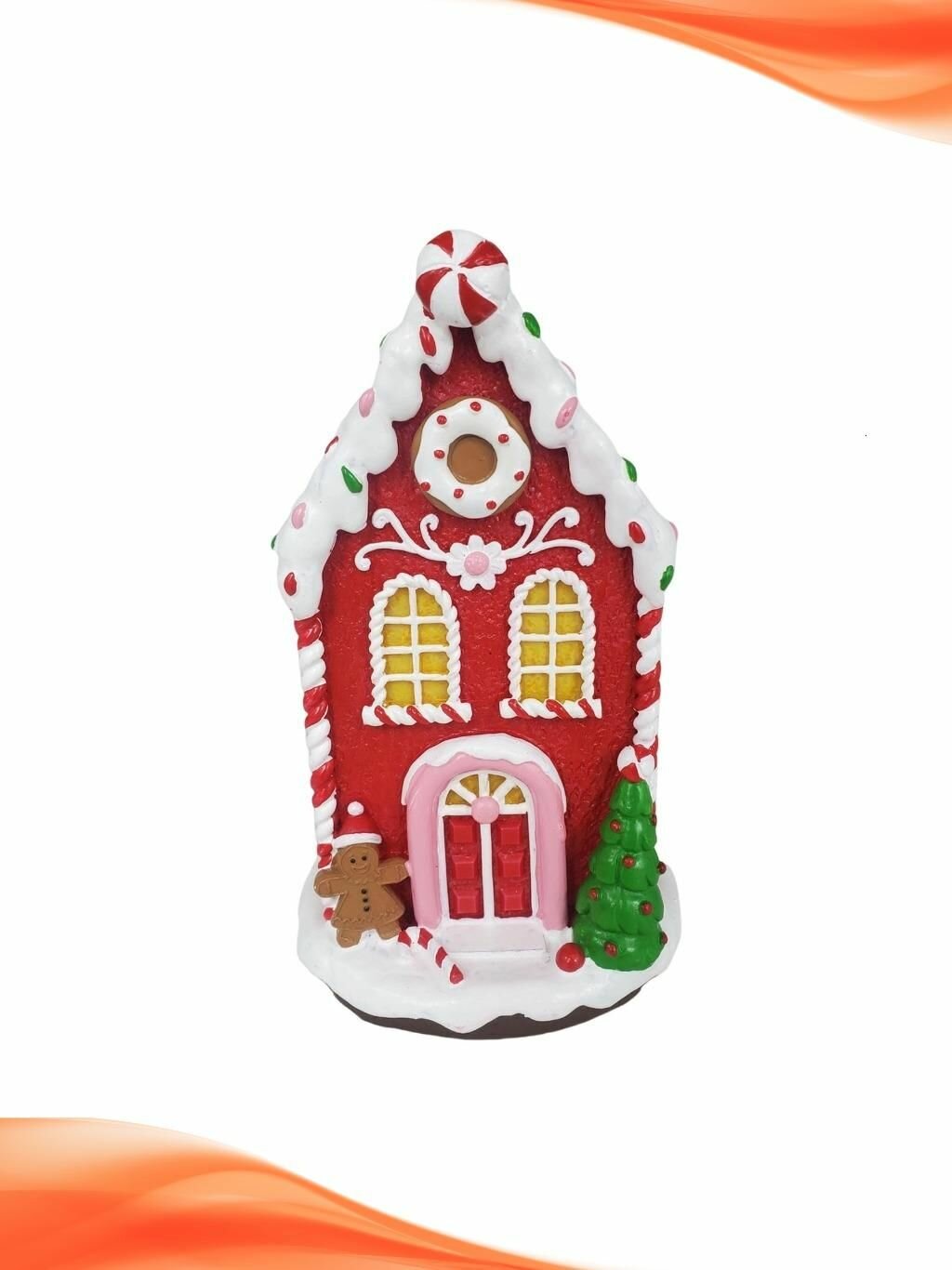 Миниатюрный рождественский домик, красный