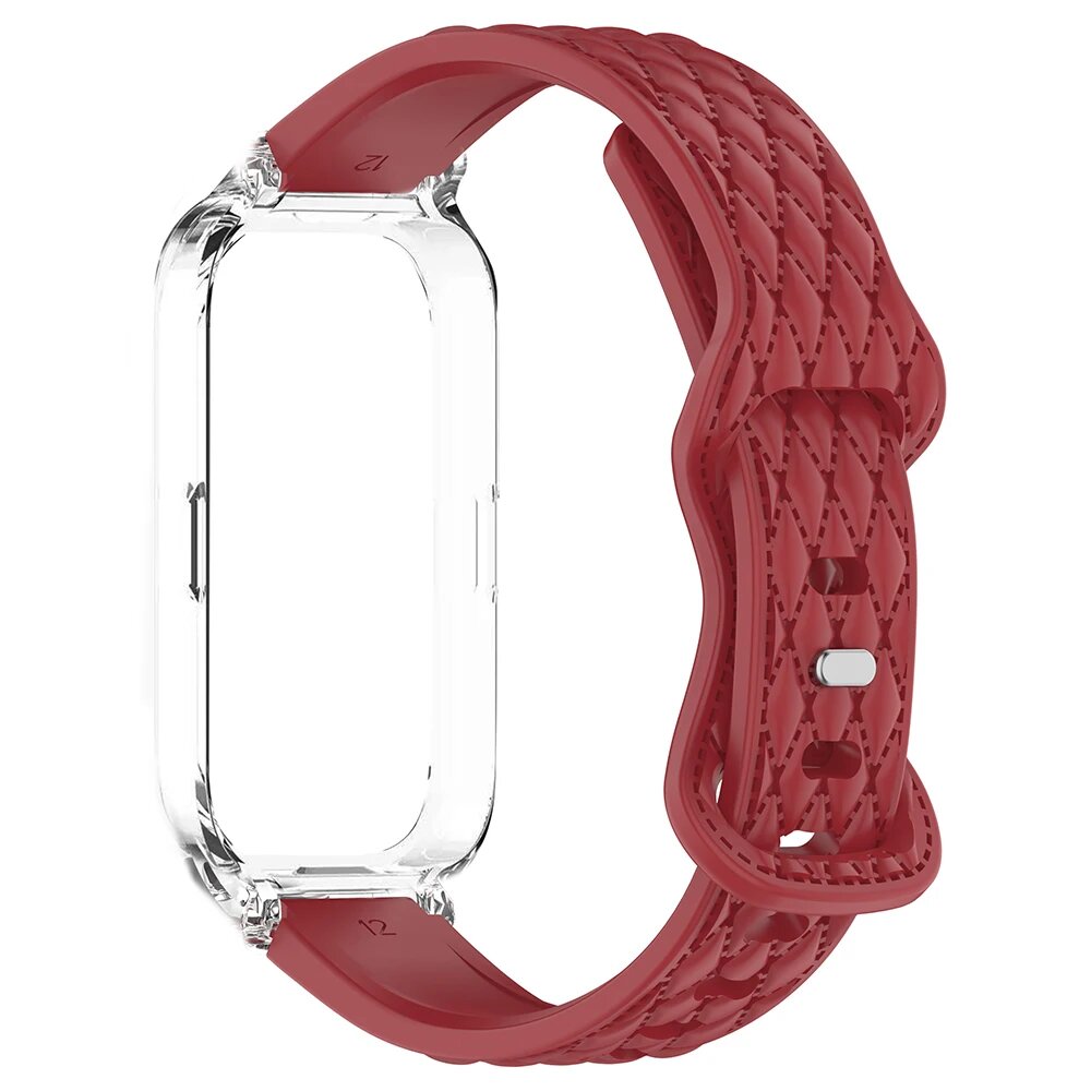 Бордовый ремешок на Xiaomi Band 8 Active