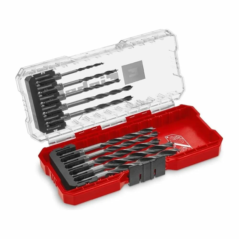 Набор сверл 10 шт, 3-8 мм, по дереву, с 6-гранным хвостовиком, s-case Einhell 108733