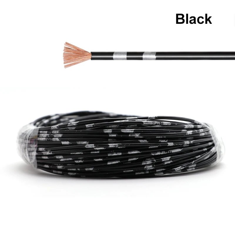 AVSS автомобильный провод 0,3/0,5/0,85/1,25/2/2,5 мм2 22AWG Sq0.3mm, Black, 5 meters