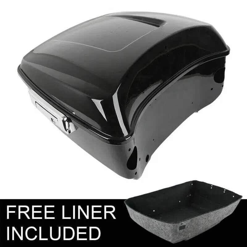 Багажник King для мотоцикла 13,7 дюйма, подходит для Harley Touring Street Road Glide FLHR 2014-2023 2021 2019 2018 Gloss Black 01