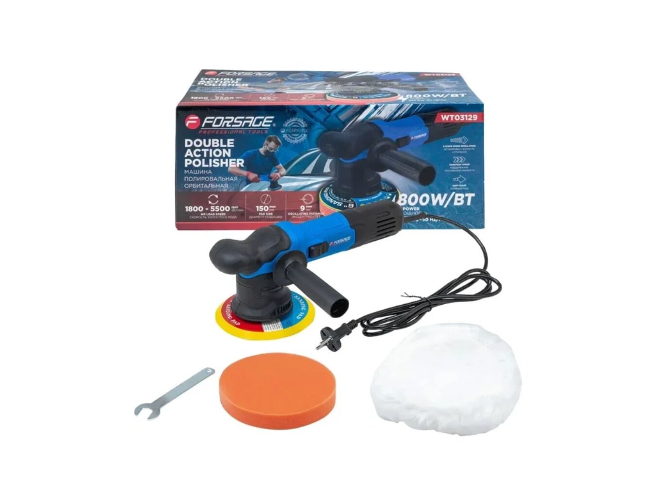 Шлифмашина эксцентриковая Forsage F-WT03129