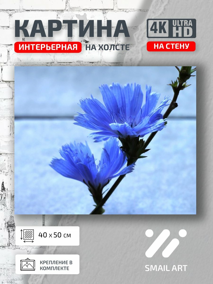 Картина на холсте интерьерная 40 на 50 на стену Синий Landscape для офиса пейзаж интерьер