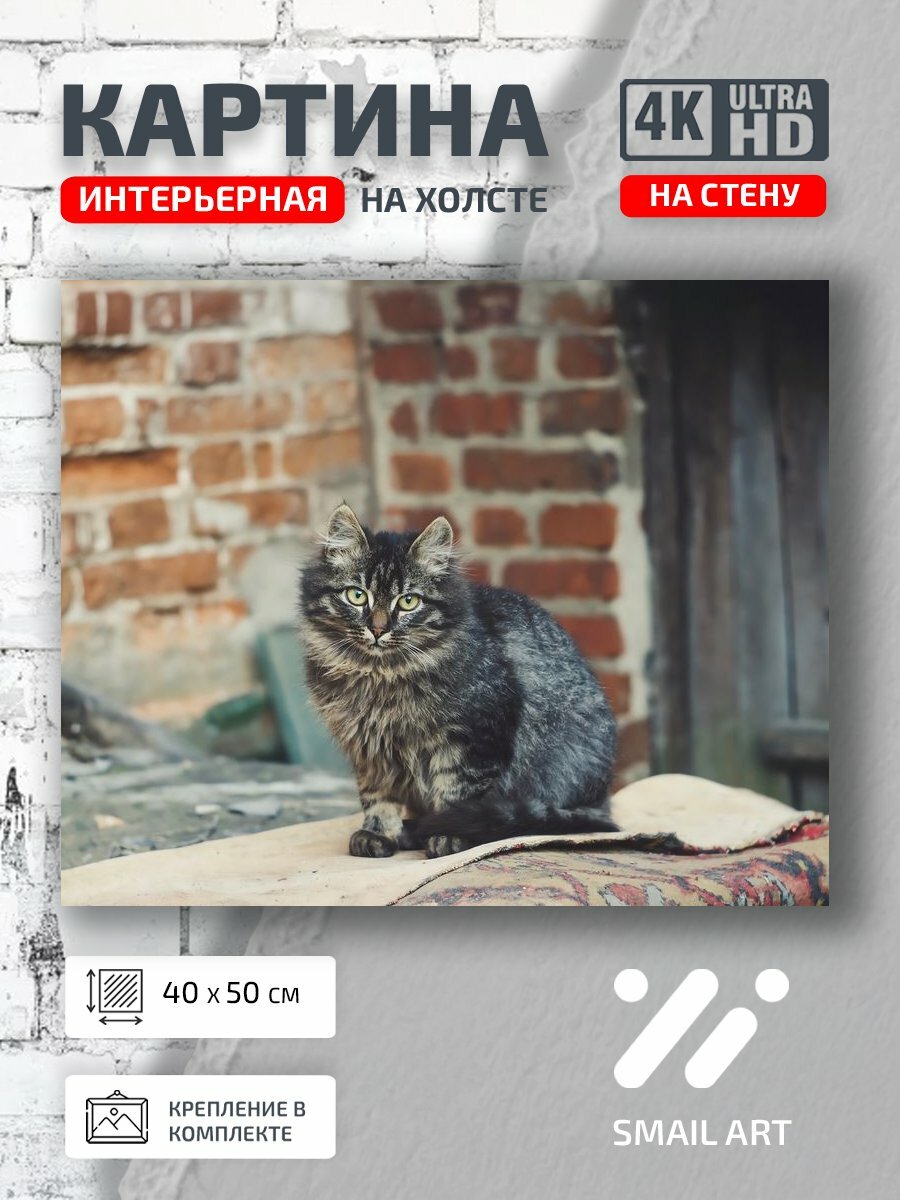 Картина на холсте интерьерная 40 на 50 на стену Ковер Animal для гостиной animal style