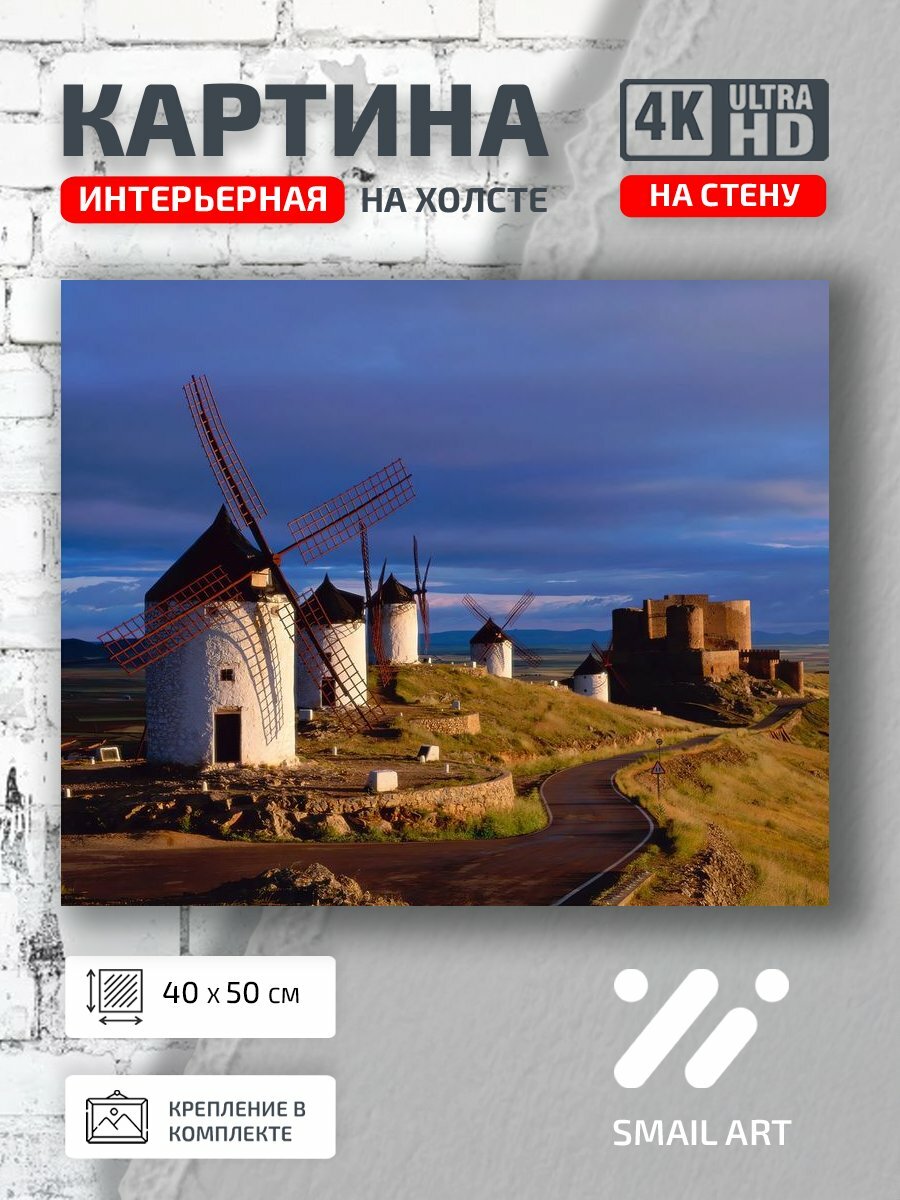Картина на холсте интерьерная 40 на 50 на стену Испания Spain для кабинета атмосфера декор