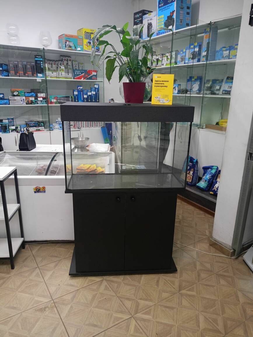 Аквариум 150л+тумба с дверками+крышка+диодный свет (85*35*57 см)