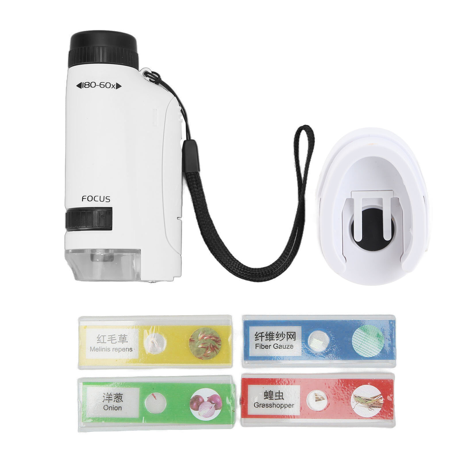 2211 Small Handheld Round Handle Microscope 60X to 120X Mini Pocket with LED Light