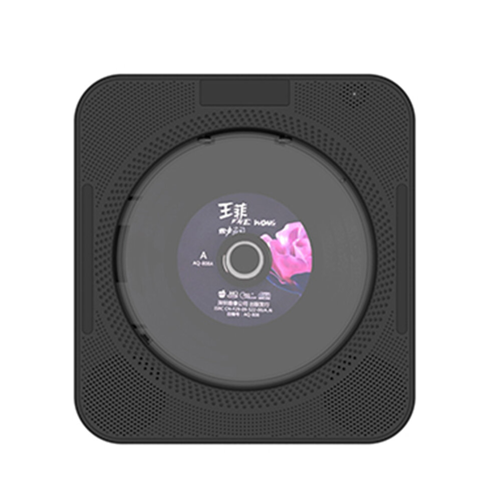 Портативный CD-плеер YHS-08C со встроенным Bluetooth, пультом управления, FM-радио, HiFi-колонкой, USB, разъемом 3.5mm и светодиодным экраном, монтируемый на стену, цвет белый/черный/розовый/синий, материал ABS, поддержка форматов CD/CDR/W, выходная