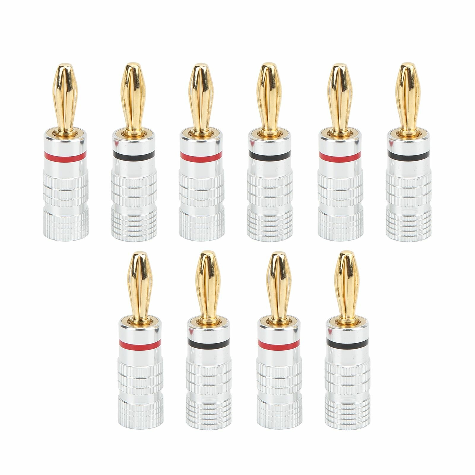 Коннектор бананового разъема J.10053, 4мм, высококачественные материалы, для акустических проводов, 5 красных и 5 черных разъемов